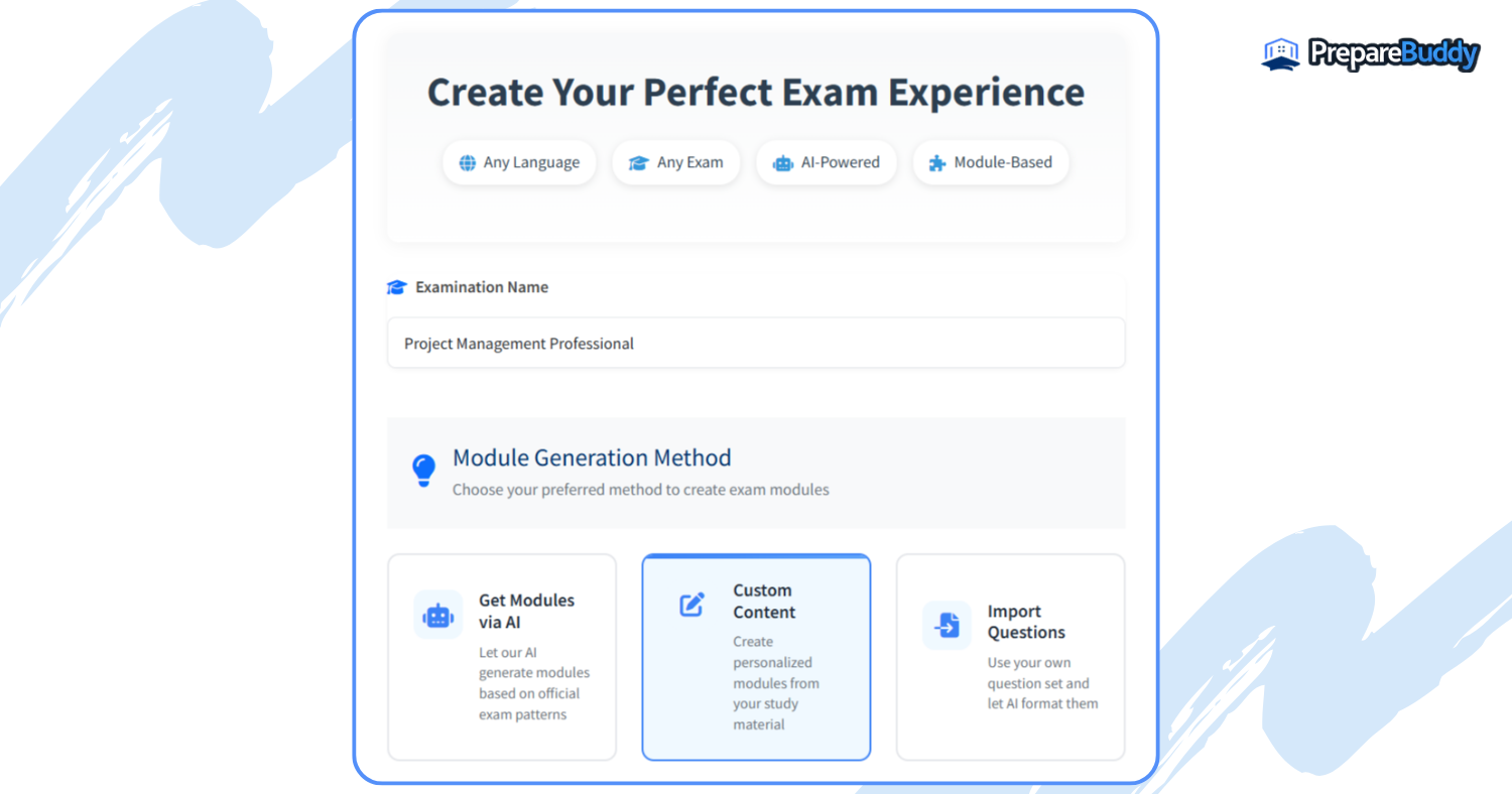 Create Custom Exams with PrepareBuddy’s Content Module